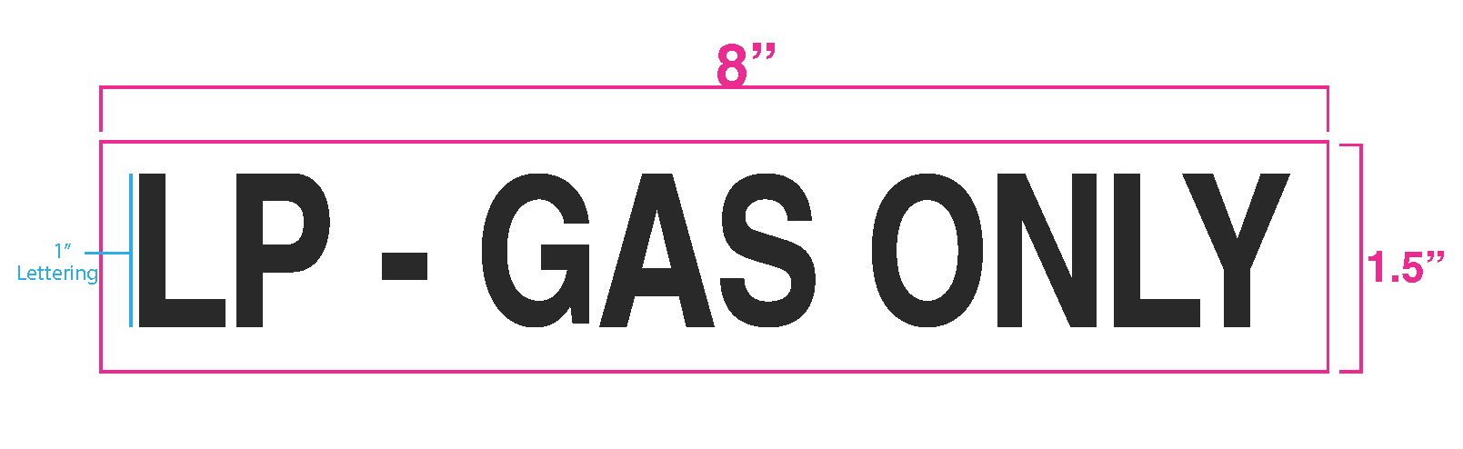"LP - GAS ONLY" decal black on white vinyl – CHS Propane Equipment
