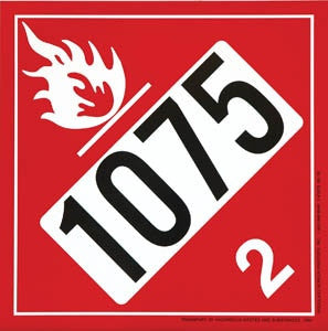 Vinyl placard diamond decal 1075-2 LPG – CHS Propane Equipment