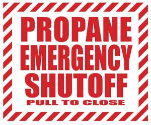Emergency Shut Off Decal " Pull To Close " 5" X 6" – CHS Propane Equipment